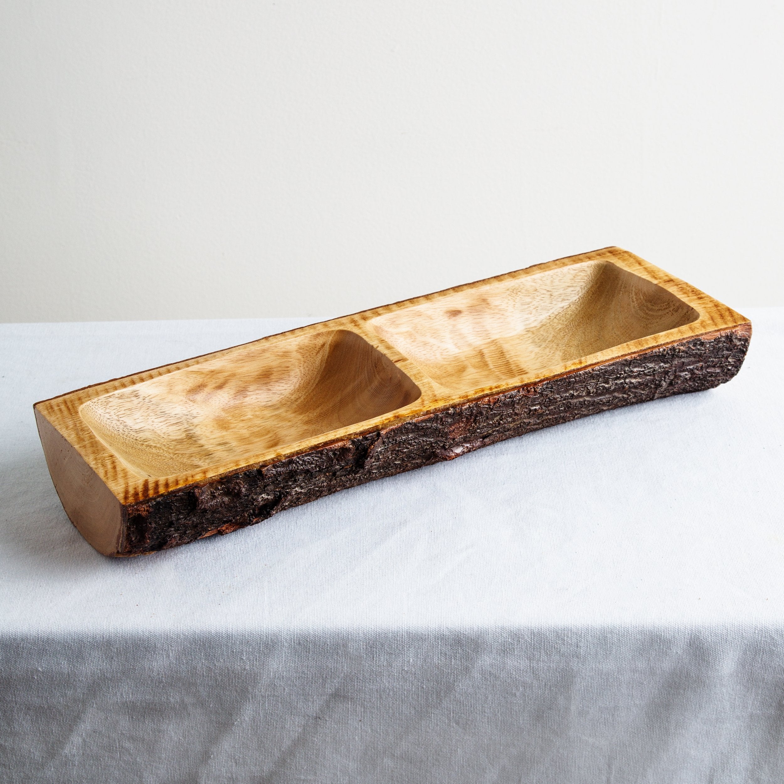 Acadian Bark 2 Section Rectangle Tray | Indochine Maison